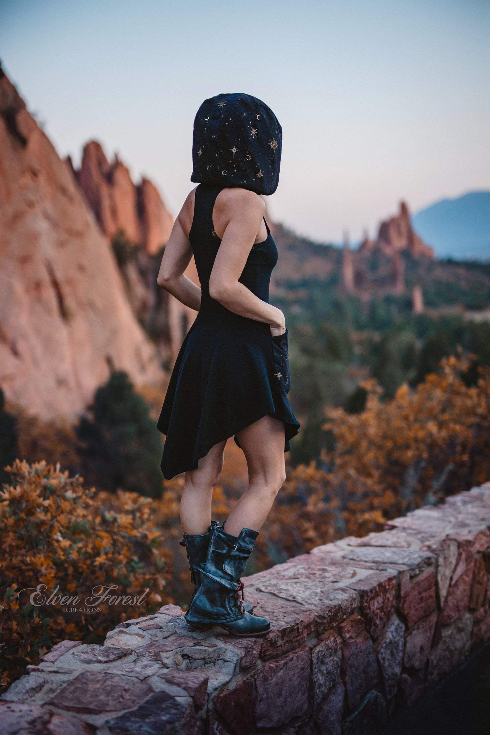 Celestial Dust Mask Hoodie Dress | Earthy clothing inspired by ...